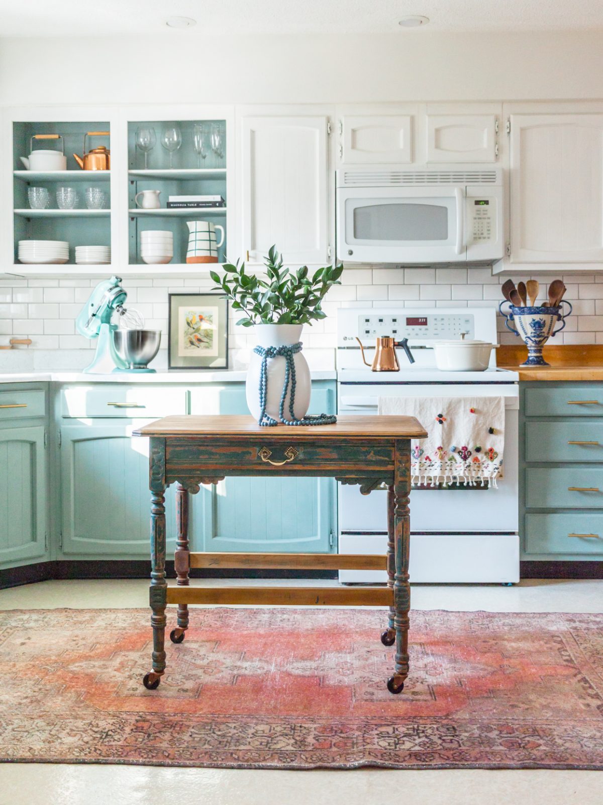 How-to Repurpose an Antique Table as a Kitchen Island: Thrift Shop ...