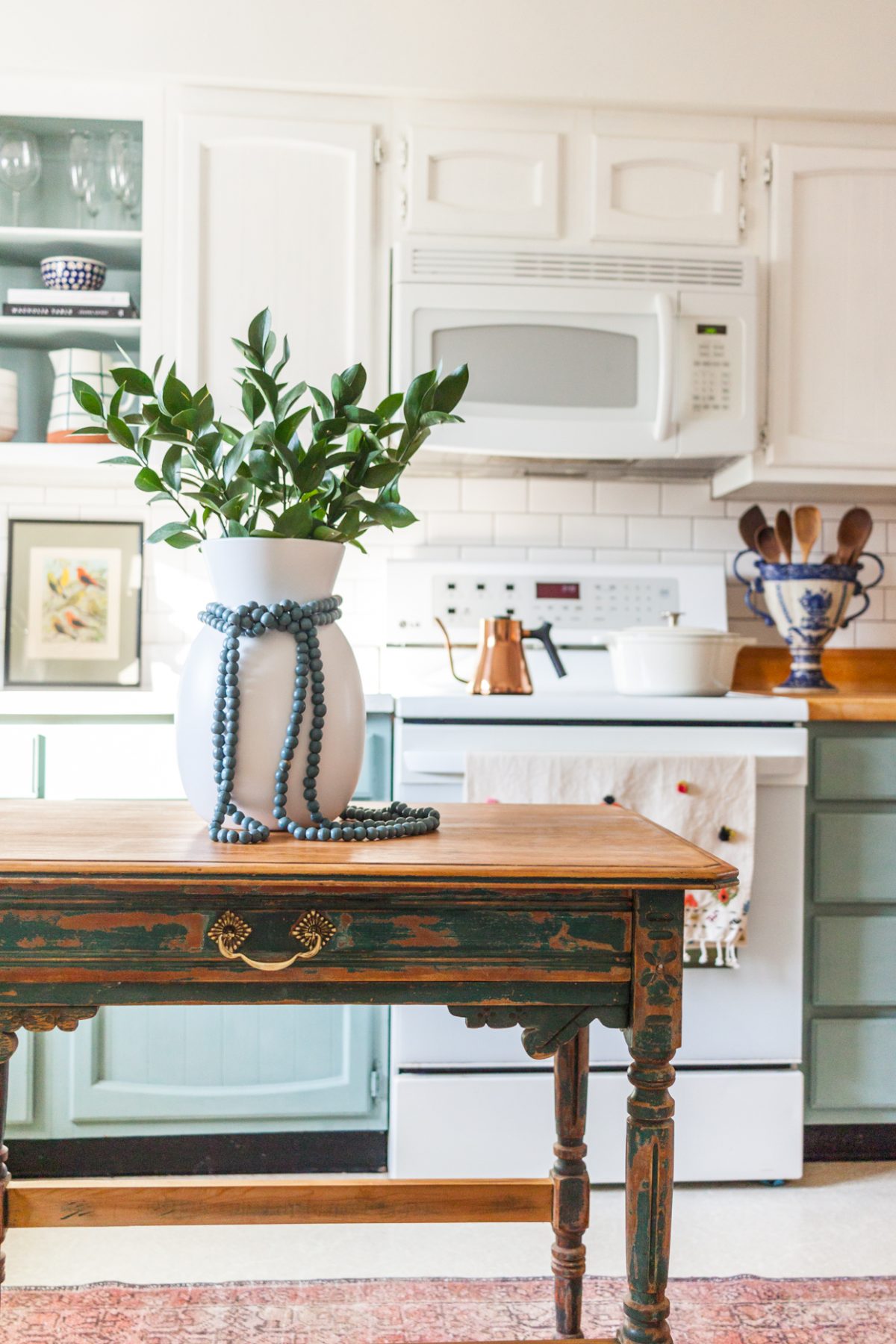 How-to Repurpose an Antique Table as a Kitchen Island: Thrift Shop ...