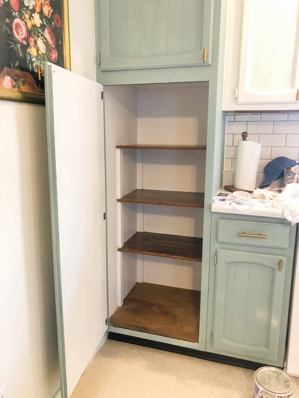 Low Budget Pantry Makeover with Leftover Paint and $20 of Organization ...